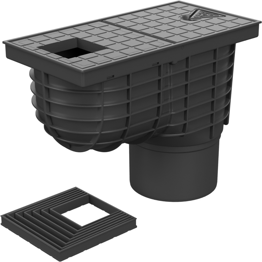 Lapač střešních splavenin spodní D110, hranaté víko - CHUDĚJ, s.r.o.